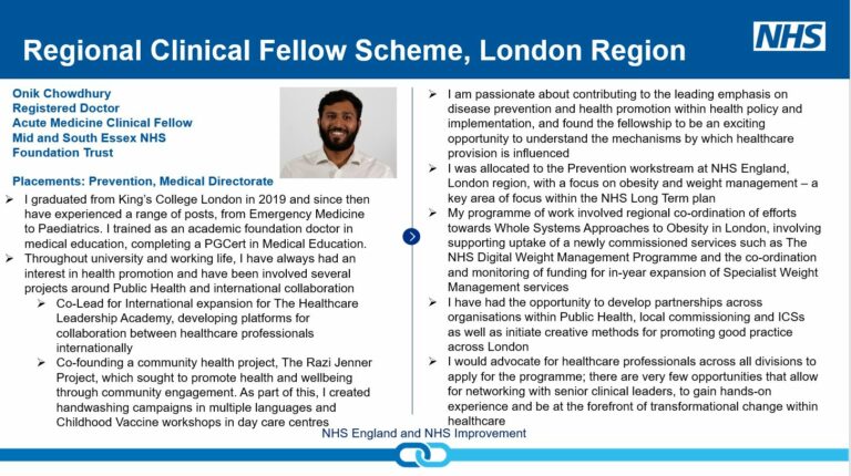 NHS Regional Clinical Fellows programme – London Leadership Academy