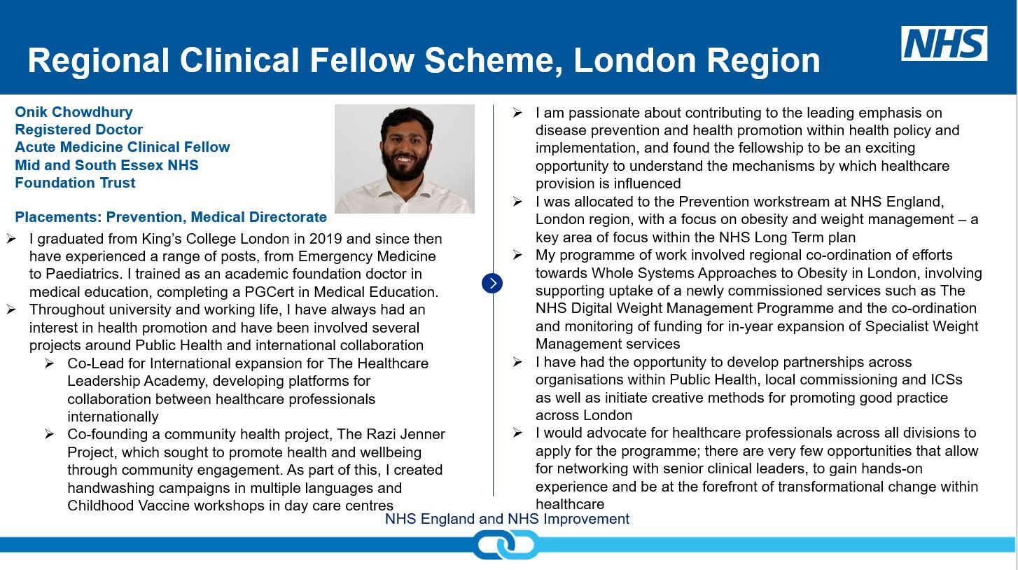 NHS Regional Clinical Fellows programme – London Leadership Academy